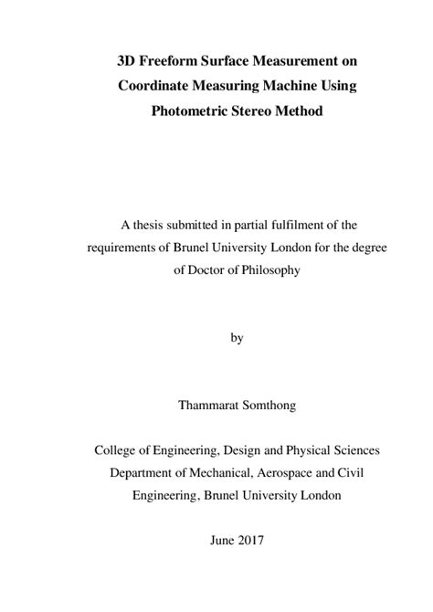Pdf 3d Freeform Surface Measurement On Coordinate Measuring Machine
