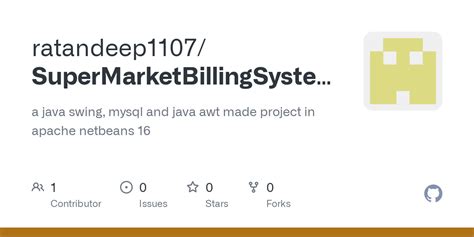 GitHub Ratandeep SuperMarketBillingSystem A Java Swing Mysql And Java Awt Made Project