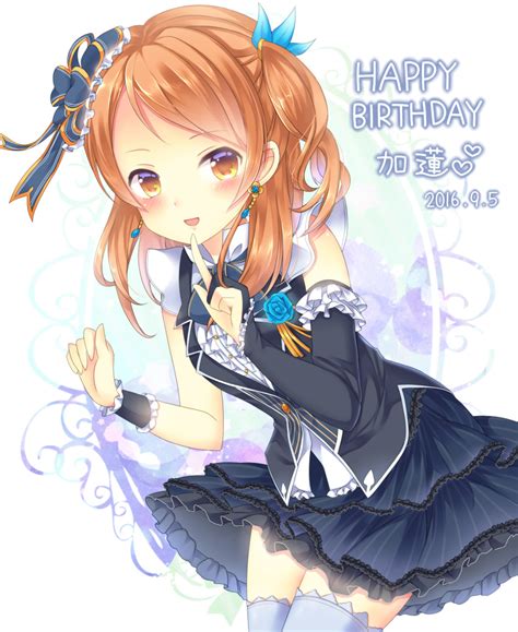 Safebooru Birthday Blush Brown Eyes Brown Hair Dress Houjou Karen