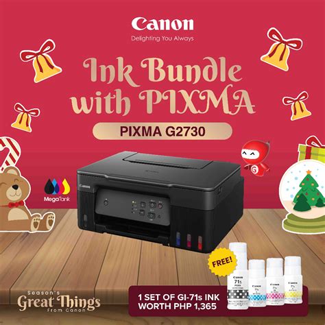 Canon Pixma G2730 Refillable Ink Tank 3 In 1 Printer Free 1 Set Of Gi 71s Inks Shopee