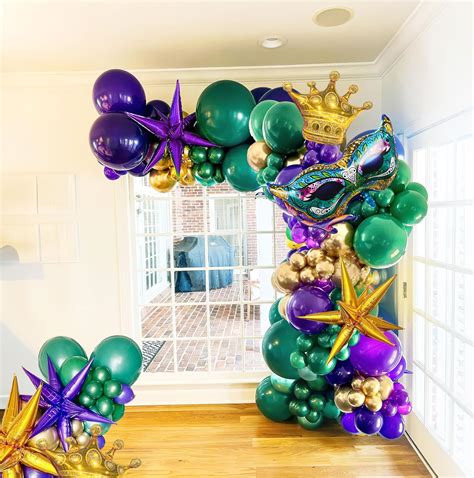 Mardi Gras Purple Green Gold Balloon Garland Arch Kit 106