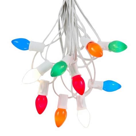 100 Foot C7 Ceramic Multi Christmas Light Set Hanging String Light