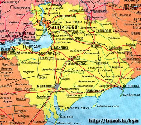 Карта Украины Запорожская область
