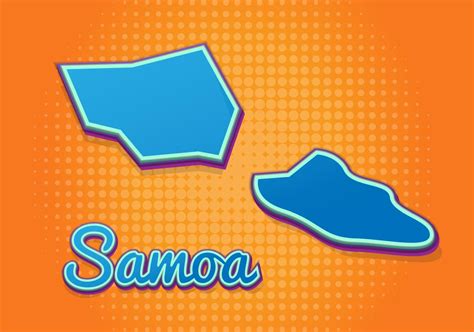 Mapa Retro De Samoa Con Fondo De Medios Tonos Icono De Mapa De Dibujos