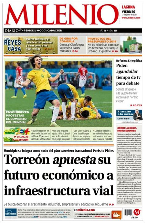 Newspaper Milenio Laguna Mexico Newspapers In Mexico Fridays