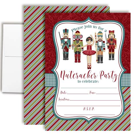 Nutcracker Ballerina Birthday Party Invitations Elles