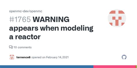 WARNING Appears When Modeling A Reactor Issue 1765 Openmc Dev