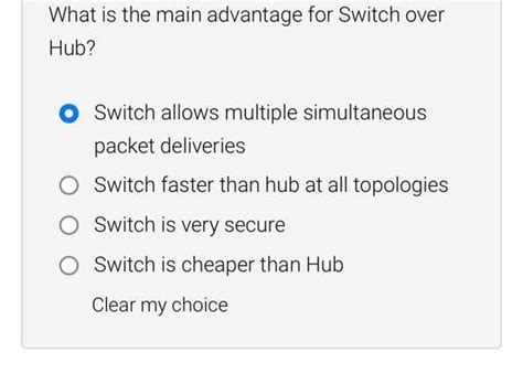 Solved What Is The Main Advantage For Switch Over Hub
