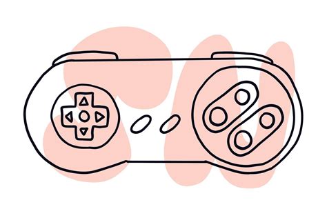 Game Retro Controller Vector Illustration In Hand Drawn Cartoon Flat Style Isolated On White
