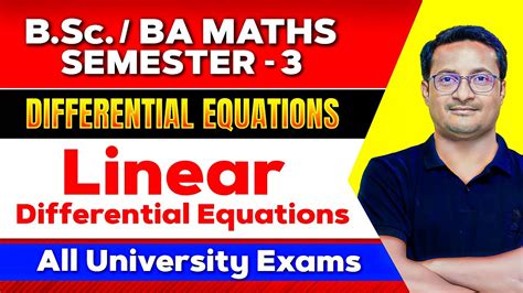 Linear Differential Equations Bsc Maths Honours YouTube