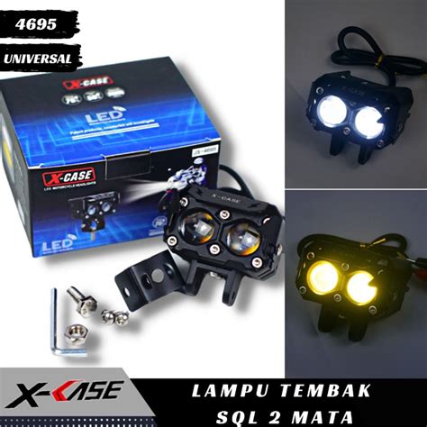 Jual LAMPU TEMBAK LASER SQL 2 MATA X CASE FOGLAMP 2 MATA HI LOW 40 WATT