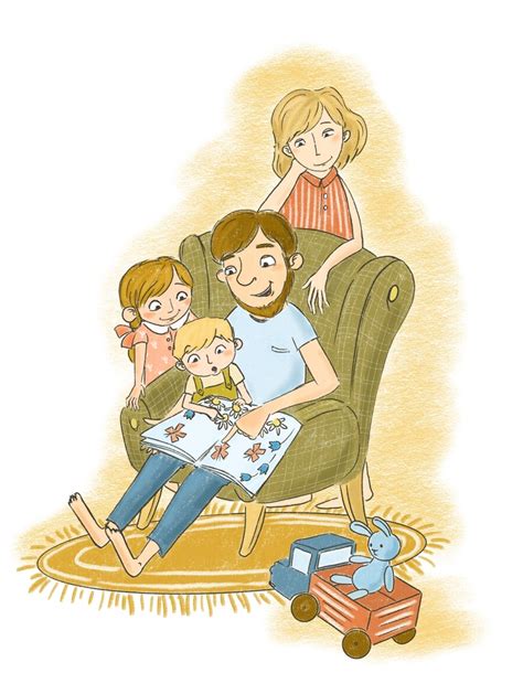 Иллюстрация Счастливая семья в стиле 2d детский книжная графика