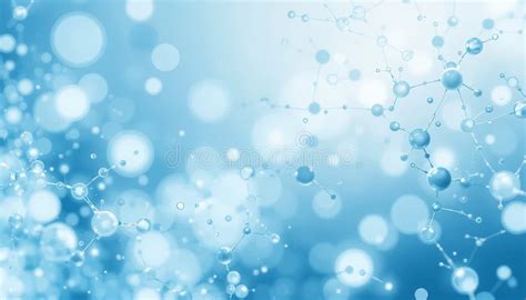 An Abstract Blue Background Featuring Molecular Structures And Bubbles Ideal For Scientific