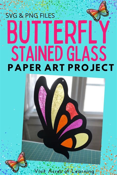 Butterfly Sun Catcher Paper Craft Templates Spring Stained Glass Art