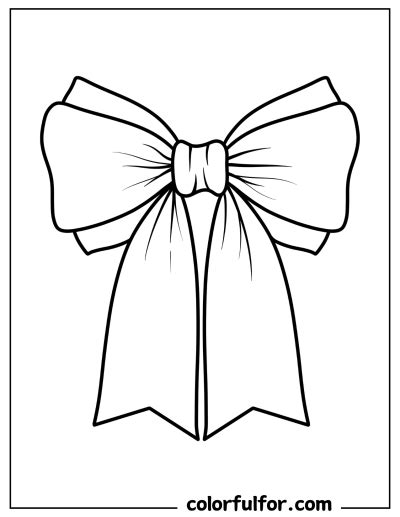 Bow And Cherry Coloring Page
