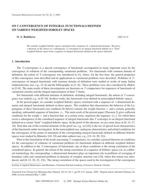 Pdf On Γ Convergence Of Integral Functionals Defined On Various