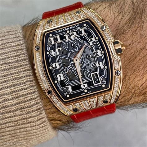 Richard Mille New Rm Rose Gold Med Set Diamonds Automatic In Hong Kong For Sale