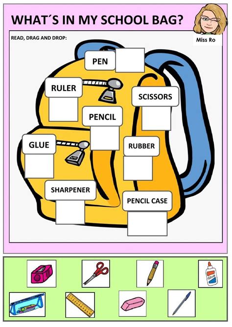 School Objects Online Exercise For 1st Grade English Activities For