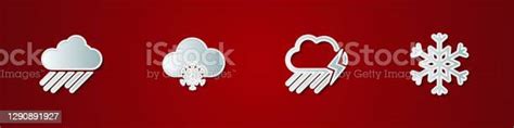 雨雪雷と雪のアイコンで雲を設定しますベクトル しずくのベクターアート素材や画像を多数ご用意 しずく アイコン イラストレーション