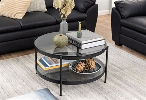 Freiraum Couchtisch Bayonne In Grau Schwarz Glas Sta 42x79cm Hxd