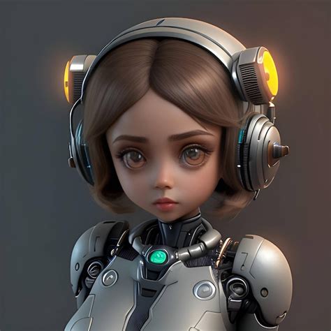 Premium Ai Image Beautiful Girl With Bionic Robot