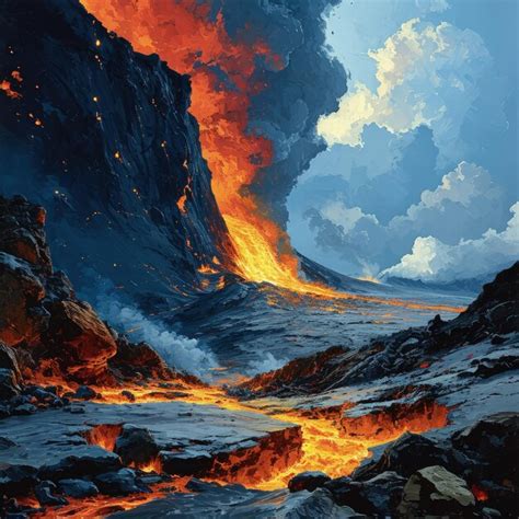 Vulcano Texture Flat Vector Illustration Premium Ai Generated Image