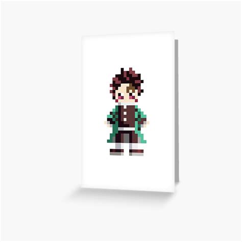 Kimetsu No Yaiba Demon Slayer Tanjiro Kamado Pixel Art Greeting