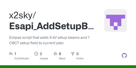 GitHub - x2sky/Esapi_AddSetupBeams: Eclipse script that adds 4 kV setup beams and 1 CBCT setup ...
