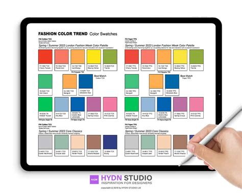 컬러 2023 봄여름 런던 패션 트렌트 컬러 스와치 세트 헤이든스튜디오