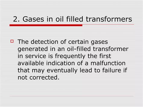 Dissolved Gas Analysis Of Power Transformer Oil PPT
