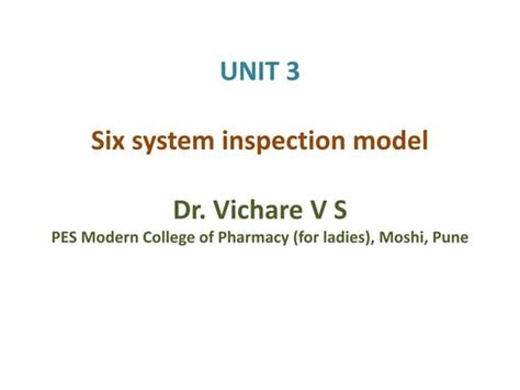 Six System Inspection Model Pdf