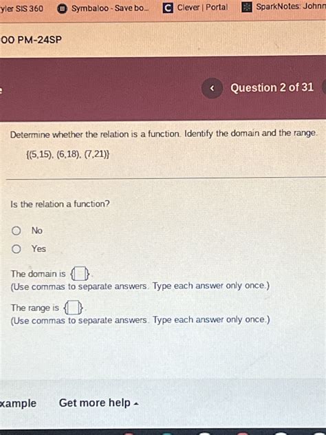 Solved Xampledetermine Whether The Relation Is A Function