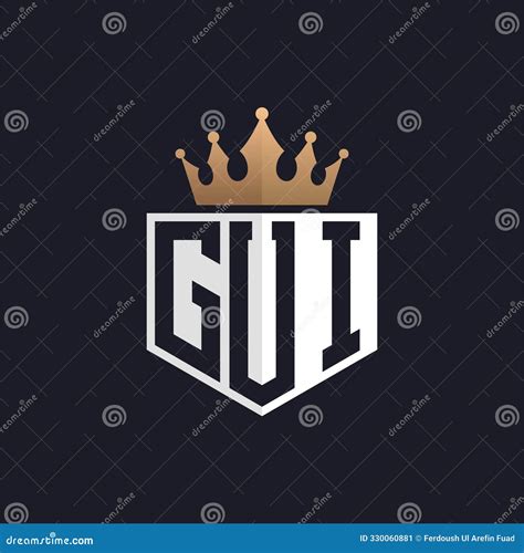 Luxury Gui Logo With Crown Elegant Initials Gui Letter Logo For