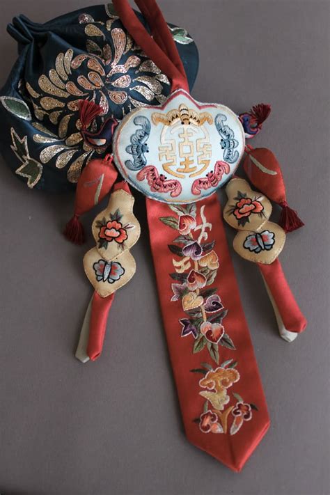 [박쥐자수노리개] 한국 공예 전통 장식 전통 의상