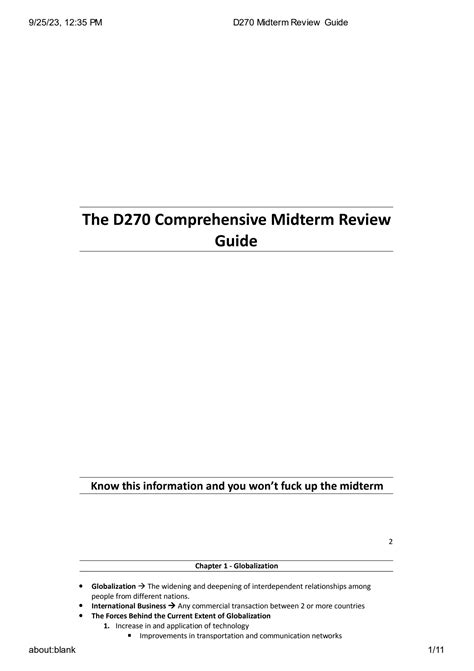 Solution D270 Midterm Review Guide Studypool