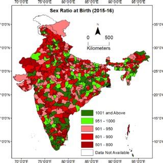 District Pattern Of Sex Ratio At Birth In India Download Scientific Diagram
