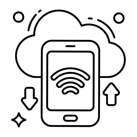 A Linear Design Icon Of Mobile Wifi Vector Art At Vecteezy