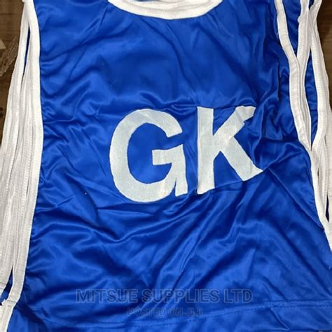 A Set Of 7 Netball Bibs Marked Red Blue Panda Soko