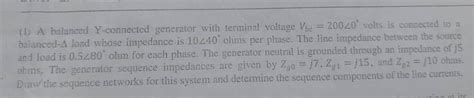 Solved A Balanced Y Connected Generator With Chegg