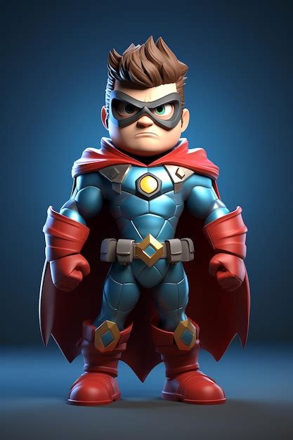 Cartoon Hero 3d Character Premium Ai Generated Image
