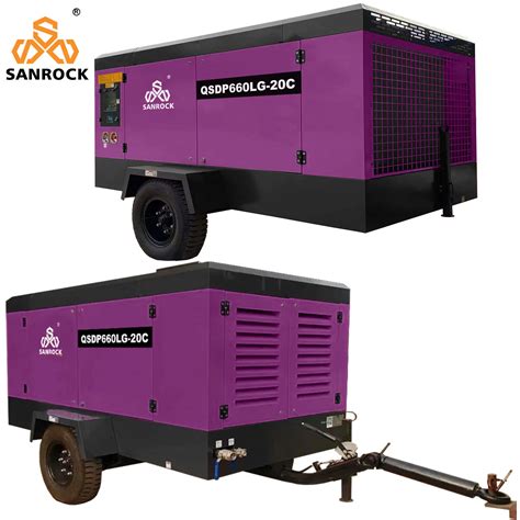 Air Screw Compressor Machine Portable Diesel Engine Driven Rotary Screw Air Compressor China