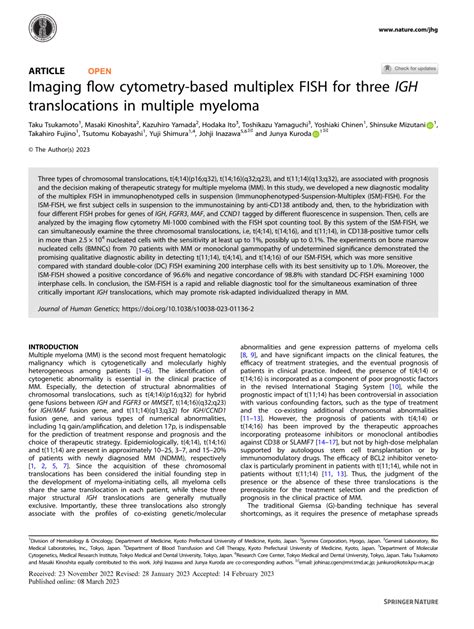 Pdf Imaging Flow Cytometry Based Multiplex Fish For Three Igh