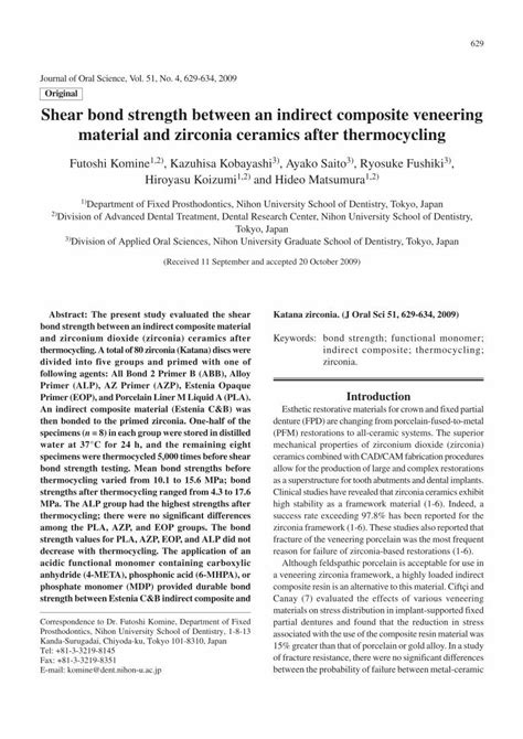 Pdf Shear Bond Strength Between An Indirect Composite Dokumentips