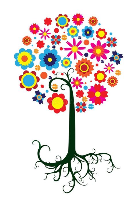 Фантастическое красочное дерево Иллюстрация вектора иллюстрации насчитывающей изображение