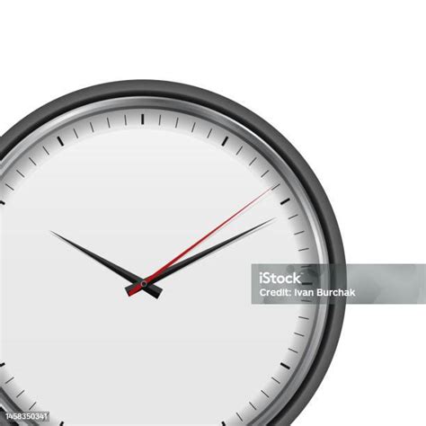 Analog Clockface Without Numerals 3d Realistic Vector Illustration Isolated On White Stock