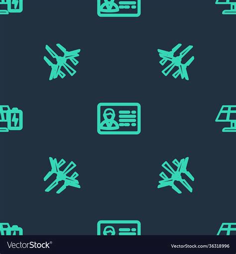 Set Line Identification Badge Wind Turbines Vector Image