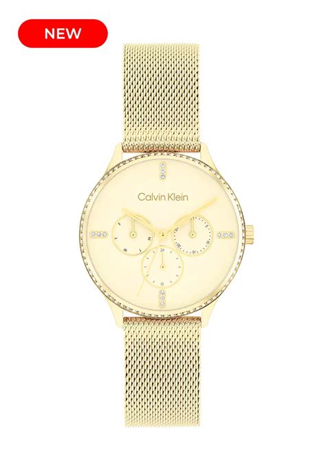 Buy Calvin Klein Watches Womens Ionic Thin Gold Plated Steel Mesh