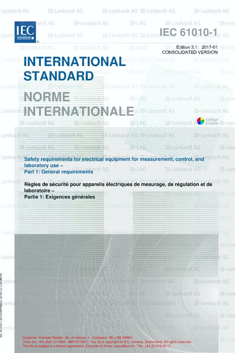 IEC 61010 1 2010 AMD1 2016 CSV Electrical Safety