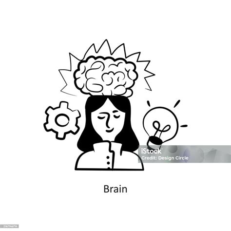 Brain Vector Outlinestyle Design Vector Stock Illustration Stock