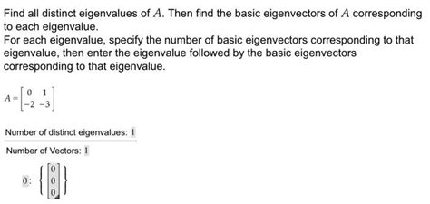 Solved Find All Distinct Eigenvalues Of A Then Find The Chegg